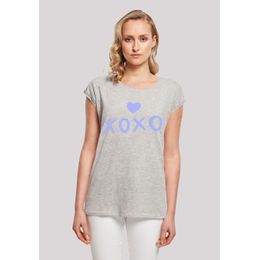F4NT4STIC Damen T-Shirt "Valentinstag xoxo Herz", grau, Gr. 4XL, Obermaterial: 100% Baumwolle, Shirts, Print