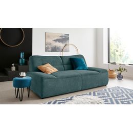 2-Sitzer DOMO collection, B:200cm H:81cm T:109cm, blau, Sofas, "Cesena modernes Sofa mit flachen Armlehnen, komfortabel", fester Sitzkomfort, frei im
