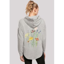 F4NT4STIC Damen Kapuzenpullover "Blumen Muster", grau, Gr. XS, Obermaterial: 100% Baumwolle, Pullover, Print