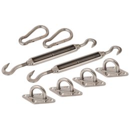 Seilspanngarnitur Windhager, silber, Edelstahl, Gardinenbefestigungen, Zubeh&ouml;r-Set zur Befestigung von Sonnensegeln