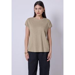 Damen T-Shirt, grau, Gr. 38, STREET ONE STUDIO, unifarben, Web, 50% Modal, 50% Baumwolle, Shirts, im soften Baumwoll-Mix