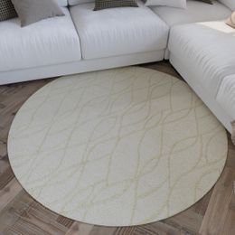 Wollteppich Wecon Home, H:15mm &Oslash;:200cm, beige, Schurwolle, Teppiche, "Hamptons TWENTYTHREE", Schurwolle, Kurzflor, Wohn- & Schlafzimmer, elegant,
