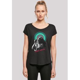 F4NT4STIC Damen T-Shirt "Long Cut T-Shirt 'Janis Joplin Halo Photo'", schwarz, Gr. XS, Obermaterial: 100% Baumwolle, Shirts, Damen,Premium
