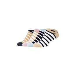 s.Oliver Damen Sneakersocken "Sneakersocken 4er Pack", Gr. 39, blau, 60% Viskose, 20% Polyamid, 18% metallisierte Fasern, 2% Elasthan, gestreift,