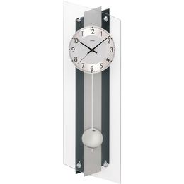 AMS Damen Funk-Pendelwanduhr "F5262", B/H/L: 16cm x 10cm x 59cm, silber, Wanduhren, Quarz,diamantgedrehtes Zifferblatt,Esszimmer,Wohnzimmer