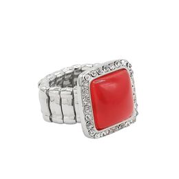 Damen Fingerring "Bling Red", Messing, rot, Collezione Alessandro, Messing, Fingerringe