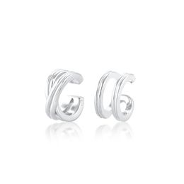 Elli Damen Paar Ohrhaken "Earcuff ohne Stein 925 Sterling Silber", onesize, ohne Stein, Silber 925 (Sterlingsilber), silber, Silber 925