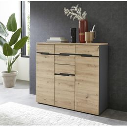 Kommode Innostyle, B:120cm H:107cm T:38cm, braun, FSC-zertifizierter Holzwerkstoff, MDF, Schlafzimmer, Sideboards, "Memphis", Breite 120 cm