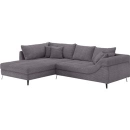 Ecksofa MR. COUCH, B:317cm H:98cm T:228cm, grau, Stripes (92% Polyester / 8% Nylon), Wohnzimmer, Sofas, "Portofino L-Form", 4 Bezugsqualitäten, 13,5