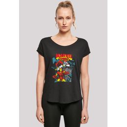 F4NT4STIC Damen T-Shirt "Long Cut T-Shirt 'Marvel Comics Trio Pose'", schwarz, Gr. XS, Obermaterial: 100% Baumwolle, Shirts, Damen,Premium
