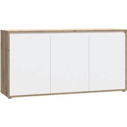 Sideboard FORTE, B:152,6cm H:78,5cm T:42cm, braun, Spanplatte, Wohnzimmer, Sideboards, "Kommode groß Breite ca 152 cm", grifflose Front, viel Stauraum