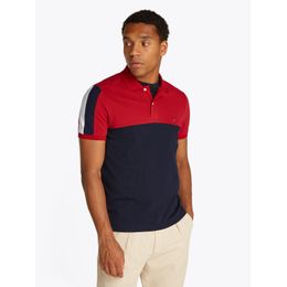 Tommy Hilfiger Herren Poloshirt "COLORBLOCK REG POLO", blau, Gr. M, Piqué, Obermaterial: 96% Baumwolle, 4% Elasthan, Shirts