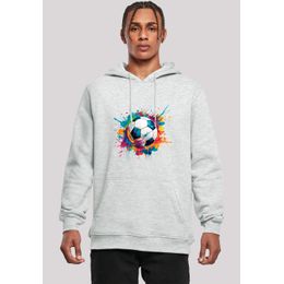 F4NT4STIC Herren Kapuzenpullover "Bunte Fu&szlig;ball Grafik", grau, Gr. XL, Obermaterial: 65% Baumwolle, 35% Polyester, Pullover, Premium Qualit&auml;t