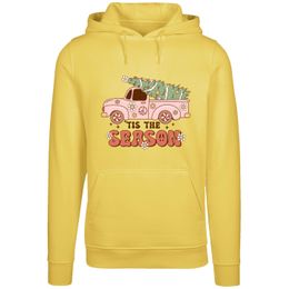 F4NT4STIC Damen Kapuzenpullover "Tis The Season Christmas Drivin Home", gelb, Gr. S, Obermaterial: 65% Baumwolle, 35% Polyester, Pullover, Premium