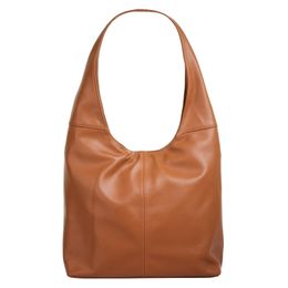 Pike PIKÉ Damen Shopper, braun, Leder, beschichtet, glänzend, Taschen, echt Leder, Made in Italy