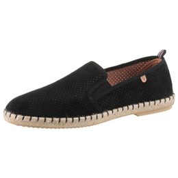 VERBENAS Herren Espadrille "Tom Pacific", Gr. 43, schwarz, Textil, Veloursleder, Schuhe, Loafer, Slipper, Sommerschuh, Strandschuh mit Stretcheinsätze