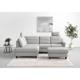 Sit & More Ecksofa SIT & MORE, B:251cm H:90cm T:187cm, silber, Wohnzimmer, Sofas, "Farö L-Form", inklusive Federkern, wahlweise mit Bettfunktion und Bettkasten