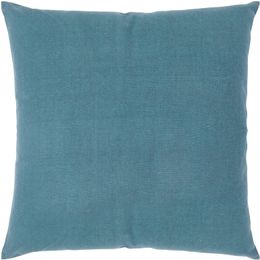 Dekokissen Pad, B:40cm L:40cm, blau, Baumwolle, Dekokissen_Sitzkissen_Kissenh&uuml;llen, "LEDA", Made in Europe, Kissenh&uuml;lle ohne F&uuml;llung, 1 St&uuml;ck
