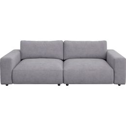 Big-Sofa Musterring, B:252cm H:81cm T:124cm, silber, Flachgewebe FLORIS (100% Polyester);Flachgewebe VALMONT (60% Baumwolle/ 40% Leinen);Microfaser