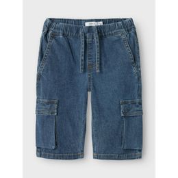 name it Jungen Jogg-Jeansbermudas "NMMBEN JOGGER DNM KNICKERS 2230-LI H", blau, Gr. 98, unifarben, Denim/Jeans, Obermaterial: 54% Baumwolle, 32%