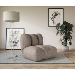 Sessel, B:90cm H:84cm T:106cm, braun, LeGer Home by Lena Gercke, 100% Polyester, Wohnzimmer, Sessel, "Priya Loungesessel, moderne Steppung, auch in