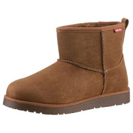 LEVI'S KIDS Mädchen Winterboots "LEVIS NEW WAVE", Gr. 38, braun, Textil, Schuhe, Winterschuh, Schupfschuh mit typisch rotem Label