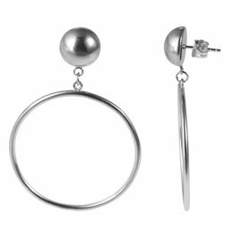 Adelia&acute;s ADELIA ́S Damen Paar Ohrh&auml;nger "Neuheit 2025 - Damen Ohrstecker aus Edelstahl &Oslash; 40 mm", Damen, Edelstahl, silber, Edelstahl, Ohrringe