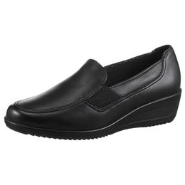 Ara Damen Slipper "ZÜRICH", Gr. 7, schwarz, Nappaleder, unifarben, Schuhe, Trotteur, Hochfrontpumps, Slipper in Komfortweite H (= sehr weit)