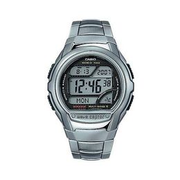 CASIO FUNK Herren Funkchronograph, silber, Armbanduhren, Quarzuhr, Armbanduhr, Herrenuhr, Funkuhr, Digitaluhr, Resinarmband