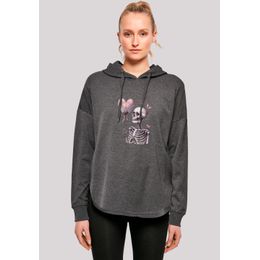 F4NT4STIC Damen Kapuzenpullover "Skelett h&auml;lt Herzballon", grau, Gr. L, Obermaterial: 100% Baumwolle, Pullover, Premium Qualit&auml;t