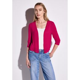Street One Damen Cardigan, lila, Gr. 46, unifarben, Stoff, 91% Viskose, 9% Elasthan, Strickjacken, mit 3/4 Ärmeln