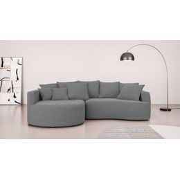 Ecksofa Inosign, B:255cm H:90cm T:181cm, grau, 100% Polyester, Wohnzimmer, Sofas, "Kahekili, Schlafsofa mit Bettkasten, Maße B/T/H: 255/181/90/ cm",
