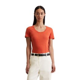 Marc O'Polo MARC O'POLO Damen T-Shirt "mit getwistetem Ausschnitt", rot, Basic, Gr. S, unifarben, Obermaterial: 100% Baumwolle, Shirts