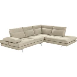 Ecksofa Calia italia, B:288cm H:90cm T:232cm, beige, Mikrofaser mit Nubuk Optik (100% Polyester), Wohnzimmer, Sofas, "Toby Wing, L-Form,