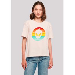 F4NT4STIC Damen T-Shirt "Alien Retro Sonnenuntergang", pink, Gr. XS, Obermaterial: 100% Baumwolle, Shirts, Premium Qualität