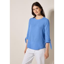 Cecil Damen Klassische Bluse, blau, Gr. XL, unifarben, Web, 100% Baumwolle, Blusen, aus reiner Baumwolle