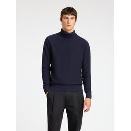 Selected Homme Herren Rollkragenpullover "SLHAXEL LS KNIT ROLL NECK NOOS", blau, Gr. XXL, unifarben, Strick, Obermaterial: 100% Baumwolle, Pullover