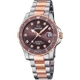 Jaguar Damen Quarzuhr "Executive Diver", rosa, Armbanduhren, Armbanduhr, Damenuhr, Saphirglas, Swiss Made, Edelstahlarmband