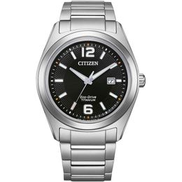 Citizen Herren Solaruhr, silber, Armbanduhren, Armbanduhr, Herrenuhr, Titan, Datum