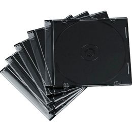 Hama CD-H&uuml;lle "CD-Leerh&uuml;lle Slim, 50er-Pack, Transparent/Schwarz schmal", B:15,5cm H:13cm T:27cm, transparent, H&uuml;llen