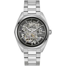 Bulova Herren Automatikuhr, silber, Armbanduhren, Armbanduhr, Mechanische Uhr, Herrenuhr, Edelstahlarmband
