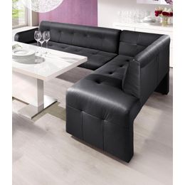 Essbank, B:197cm H:82cm T:265cm, schwarz, exxpo - SOFA FASHION, Luxus-Microfaser (100% Polyester), Küche, Sitzbänke, "Barista, bequem und elegant,