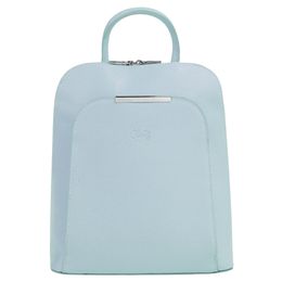 CLUTY Cityrucksack, blau, Leder, Rindsleder, Strukturmuster, Rucksäcke, echt Leder, Made in Italy