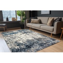 Teppich Obsession, B:80cm H:12mm L:150cm, blau, Polyester, Wohnzimmer, Teppiche, "Posh 303", modernes Design, bedruckte Qualit&auml;t, Wohnzimmer