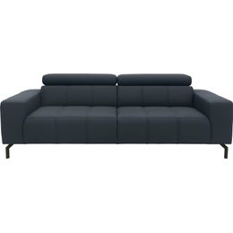 2,5-Sitzer DOMO collection, B:238cm H:79cm T:104cm, grau, Echtleder, Sofas, "Cunelli zeitlos und elegant, moderne Sitznähte als Designelement",