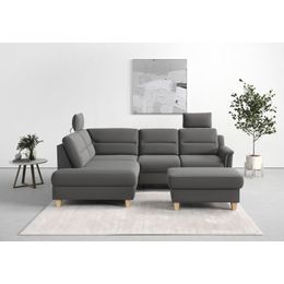 Sit & More Ecksofa SIT & MORE, B:251cm H:90cm T:187cm, grau, Wohnzimmer, Sofas, "Farö L-Form", inklusive Federkern, wahlweise mit Bettfunktion und Bettkasten