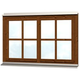 Skan Holz Fenster SKANHOLZ, B:132cm H:82cm, braun, Glas, Massivholz, Fenster, "Doppelfenster", f&uuml;r Carports, 132,4 x 82,1 cm