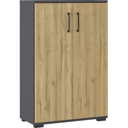 Aktenschrank Germania, B:80cm H:123cm T:40cm, grau, Spanplatte, B&uuml;ro, Schr&auml;nke, "Profi 3.0", erh&auml;ltlich in zwei H&ouml;hen