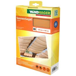 Sonnensegel Windhager, B:270cm T:140cm, beige, Polyester, Sonnensegel, f&uuml;r Seilspannmarkise, inklusive Laufhaken, 2,7x1,4 m