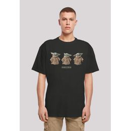 F4NT4STIC Damen T-Shirt "Star Wars The Mandalorian The Child Poses", schwarz, Gr. L, Obermaterial: 100% Baumwolle, Shirts, Print
